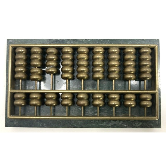 Office | Vintage Mcm Brass Marble Mini Abacus Collectible Desk ...